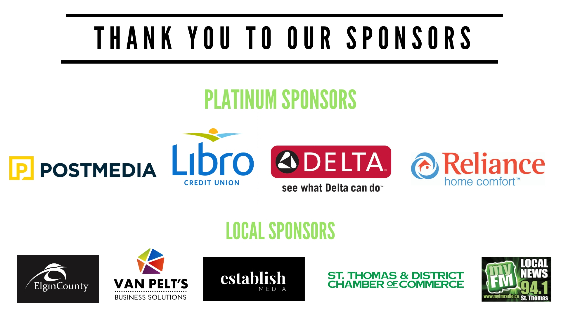 Association Sponsors - St. Thomas Elgin Home Builders Association